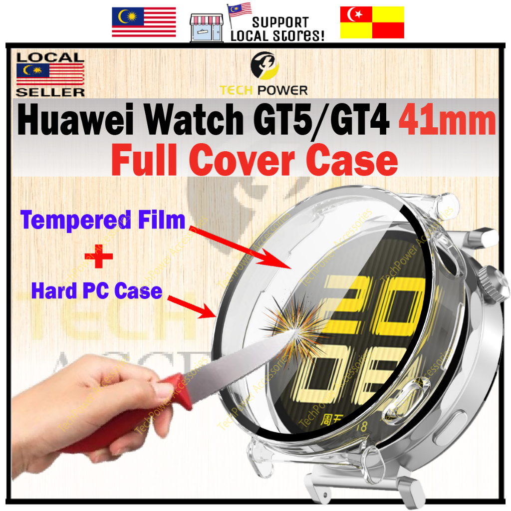 Huawei Watch GT5 41mm Case Cover GT4 41mm Case, Built-in Tempered Glass ...