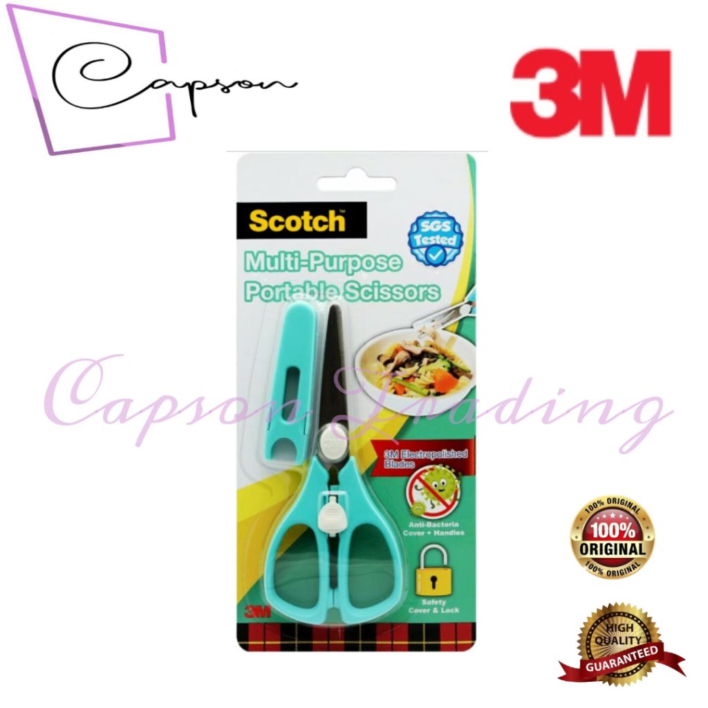 3M Scotch Multi-Purpose Antibacteria Portable Food Scissors 6" (PS-AB ...