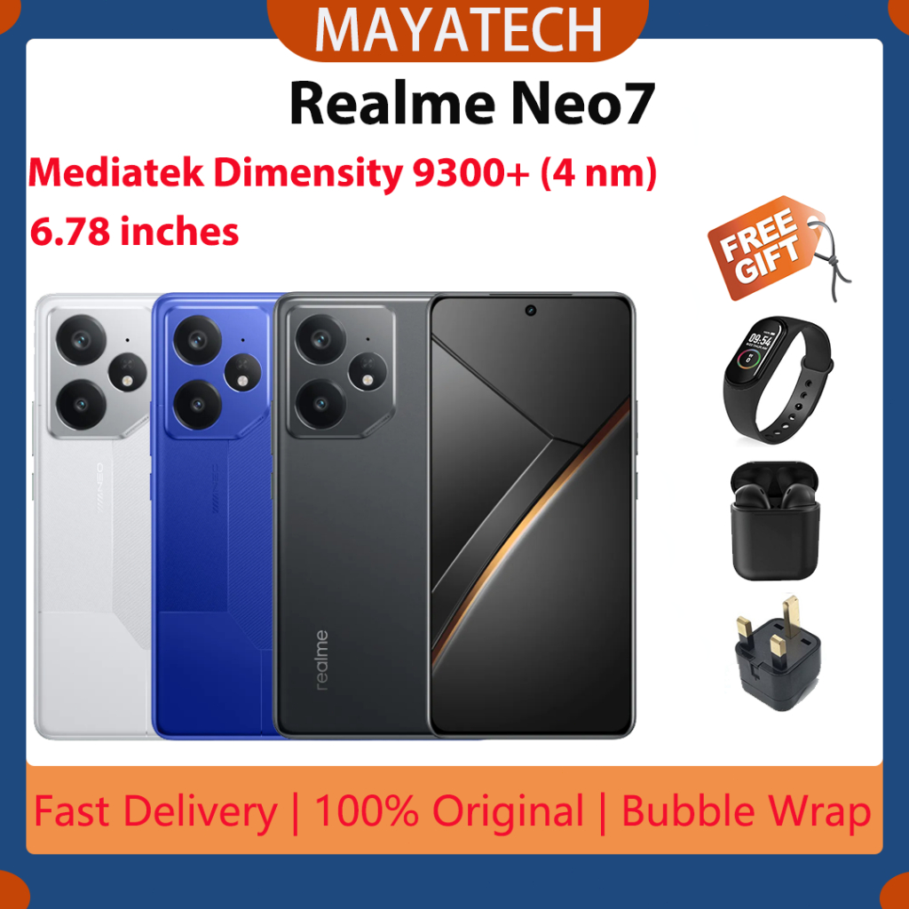 Brand New Realme Neo7 Mediatek Dimensity 9300+ (4 nm) 6.78 inches 7000 mAh 80W wired AMOLED NFC ...