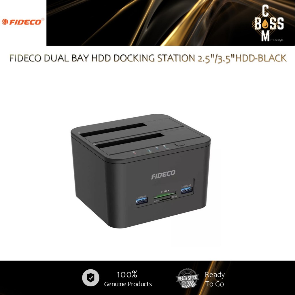 FIDECO DUAL BAY HDD DOCKING STATION | Shopee Malaysia