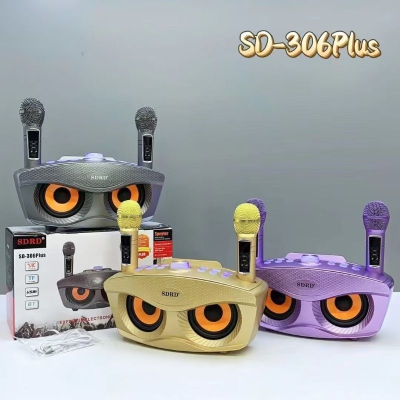 SDRD SD-306 PLUS BLUETOOTH WIRELESS SPEAKER 2 WIRELESS MICROPHONE RECHARGEABLE BATTERY FAMILY ...