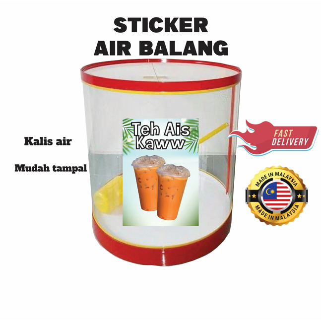 STICKER AIR BALANG BAZAR A4 A3 TEH AIS | MANGGA | MILO | CENDOL | LEMON ...