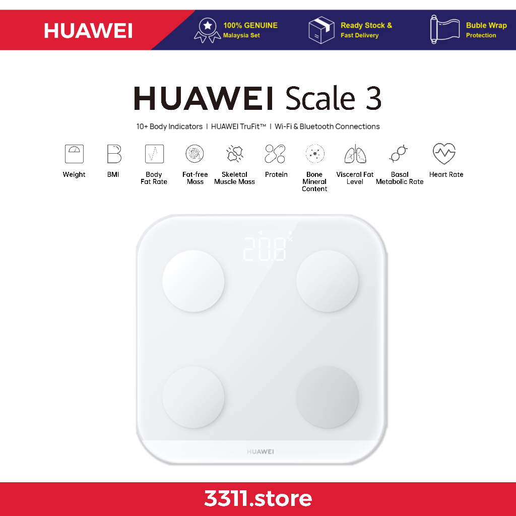 HUAWEI Scale 3 |10+ Body Indicators | Bluetooth Connection | Shopee ...