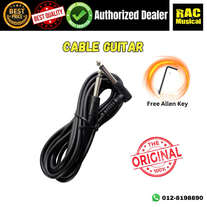 [READY STOCK] Cable Guitar / Bass wire 3 meter Instrument cable free ...