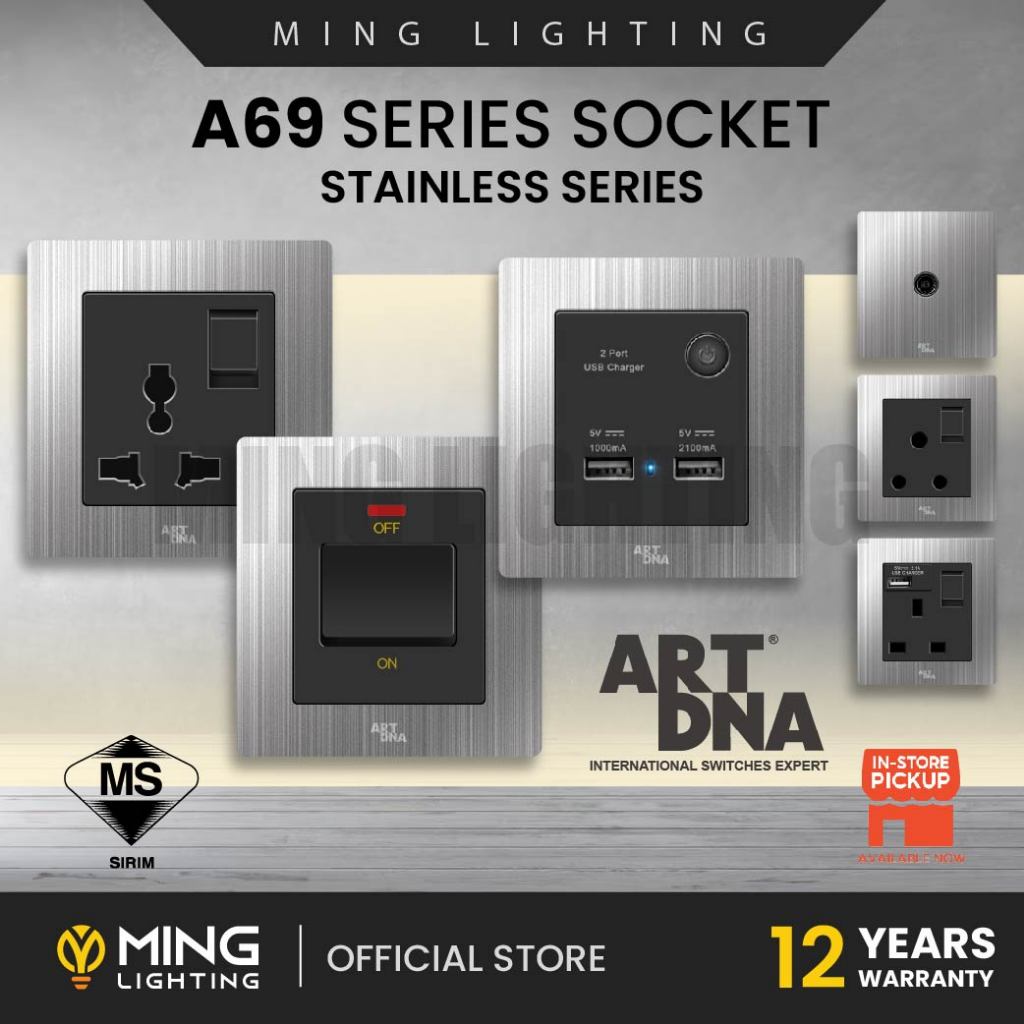 ARTDNA A69 Modern Wall Switch LED Indicator 15A 16A Universal 20A 45A ...