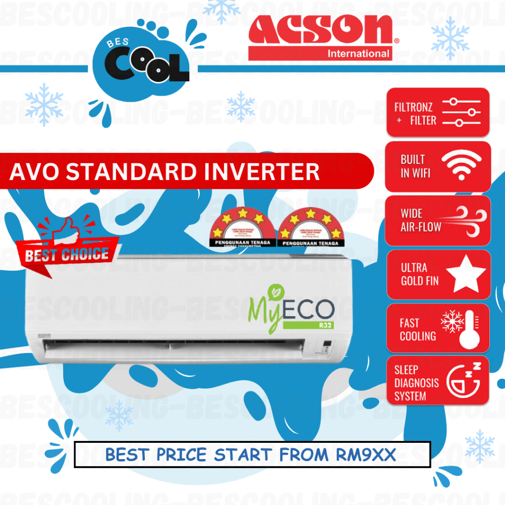 ACSON AVO WALL MOUNTED INVERTER R-32 SERIES 1HP, 1.5HP, 2HP, 2.5HP ...