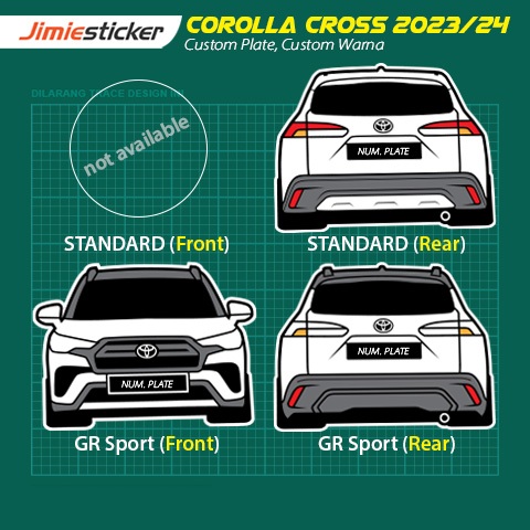 Sticker Kereta Corolla Cross, Sticker Belakang Corolla Cross, Custom ...