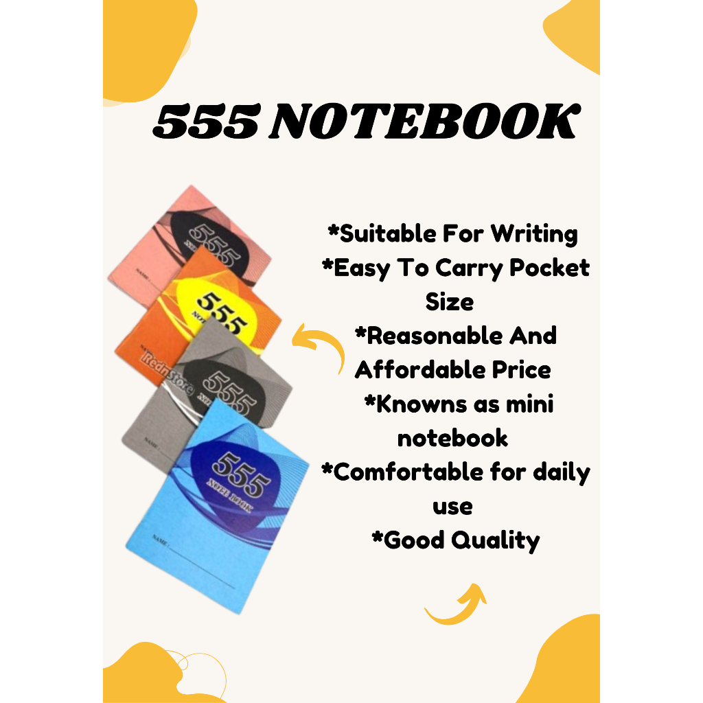 55 Note book / Mini Notebook / Pocket Notebook / Buku 555 / A7 Notebook - 32 / 60 pages | Shopee ...