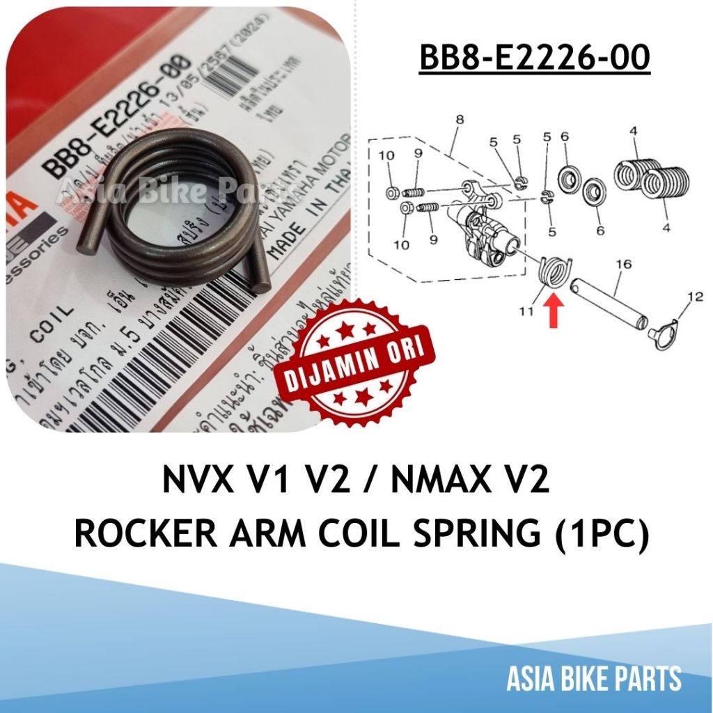 Yamaha Original NVX V1 V2 / NMAX V2 Rocker Arm Coil Spring - BB8-E2226 ...