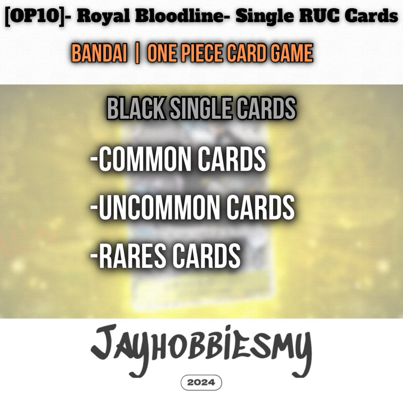 Bandai One Piece TCG [OP10 Royal Blood] BLACK RUC Single Cards (Rare, Common, Uncommon) | Shopee ...