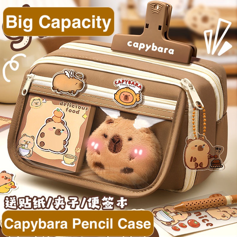 Capybara Pencil Case Cute Capybara Stationery Big Capacity Pencil Cases ...