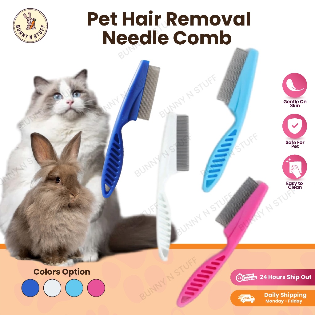 Pet Hair Removal Comb Pet Hair Flea Comb Cat comb Rabbit Comb Stainless ...
