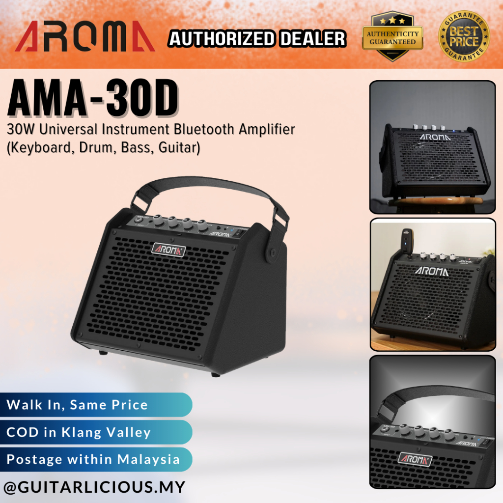Aroma AMA-30D 30W Universal Instrument Bluetooth Amplifier (Keyboard ...