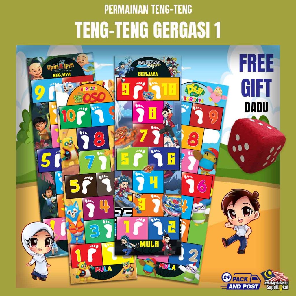 Mainan TENG-TENG Tema Kartun Menarik 💥READY STOK💥 2x6 FT | Shopee Malaysia