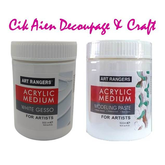 White gesso & modelling paste 500ml/250ml/re-pack 100ml by Art Rangers ...