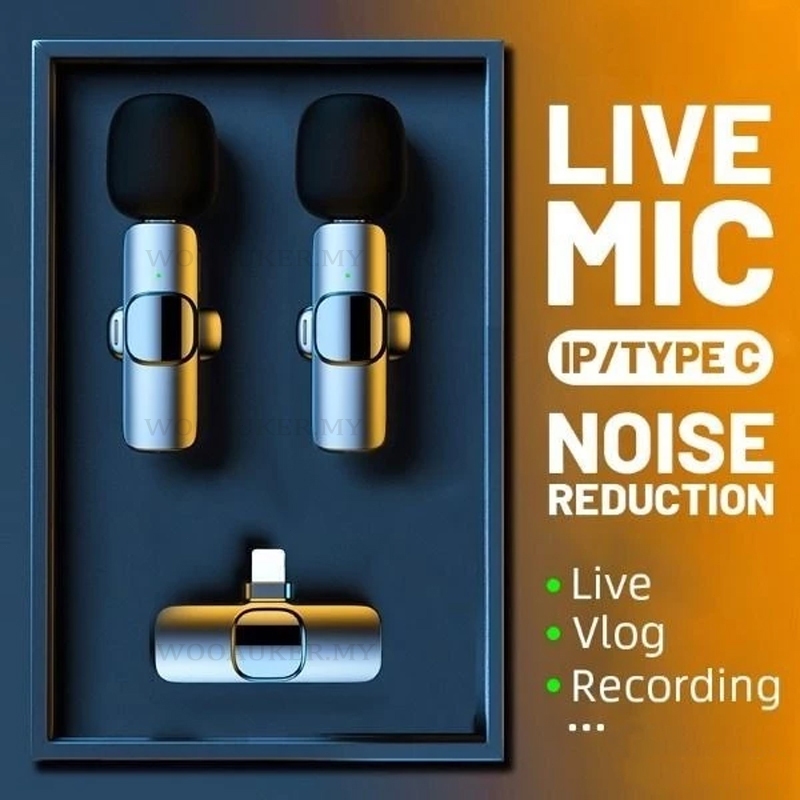 Wireless Lavalier Microphone for Phone Vlogging Cellphone Lapel ...
