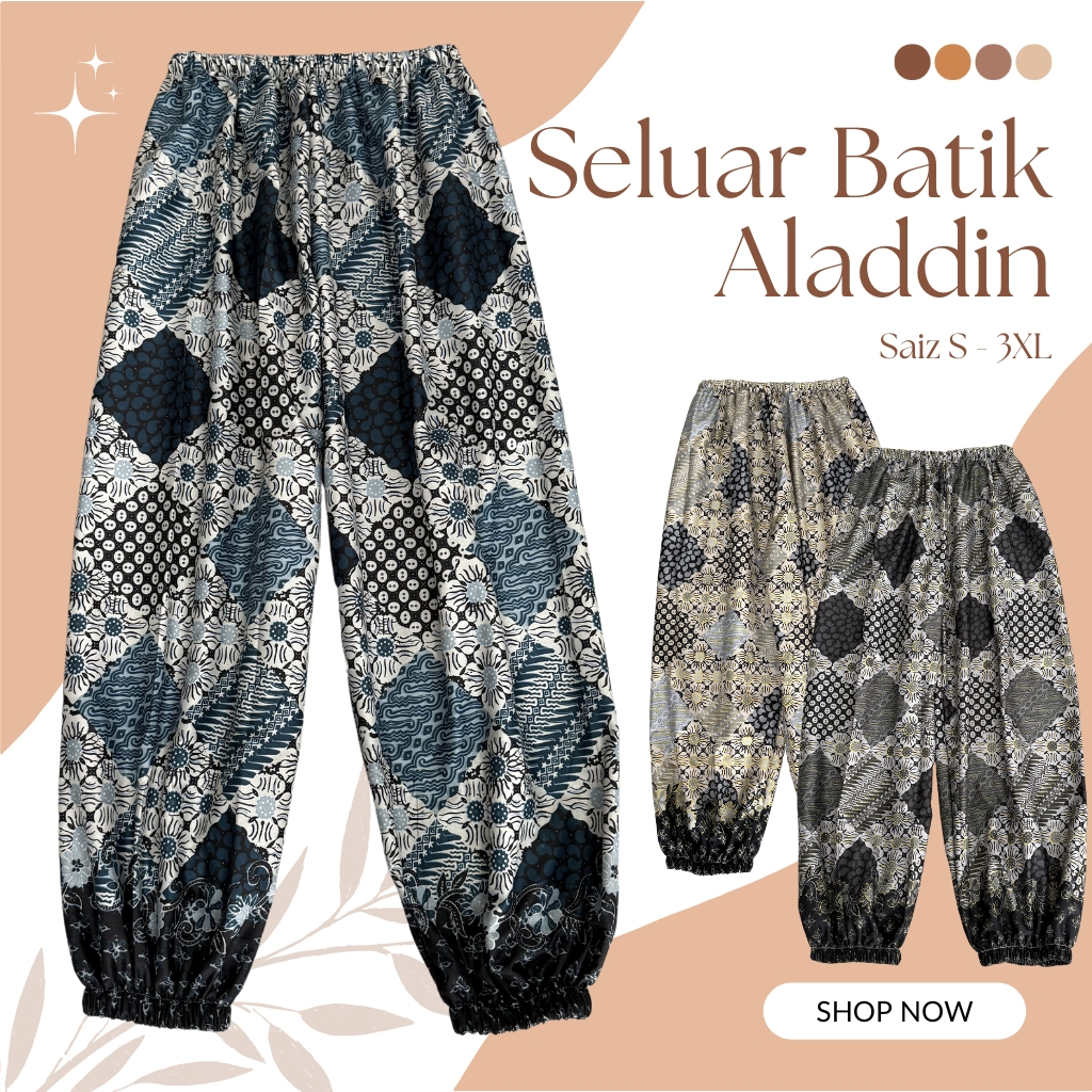 Flower Aladdin Long Pants / Seluar Batik Aladdin / Seluar Besar Labuh ...