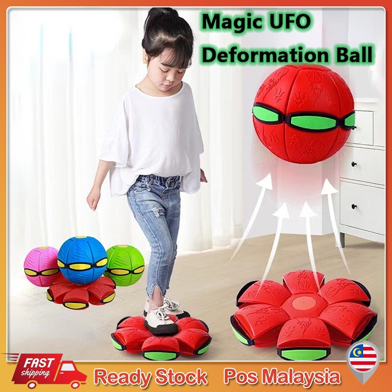 LED Magic UFO Flying Saucer Ball Transforming Disc Ball Kids Outdoor ...