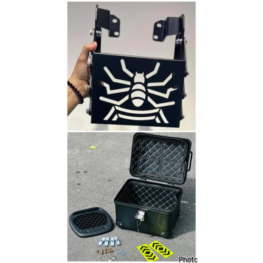 COMBO SET! Monorack + Top Box Malaysia 45Liter Black LC135 V1 V2 V3 V4 ...