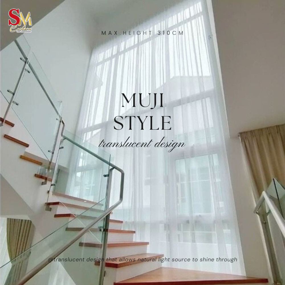 【SM CURTAIN】⛄SIMPLISTIC DESIGN SHEER DAY CURTAIN 310CM⛄CUSTOM-MADE⛄HOOK ...