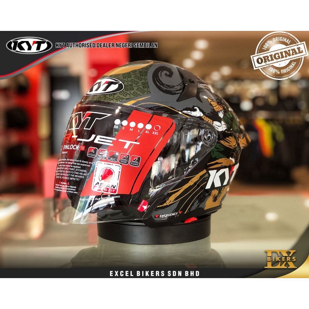 KYT HELMET TTR JET OPEN FACE PENDEKAR GREY / KYT TTR JET/KYT OPEN FACE ...