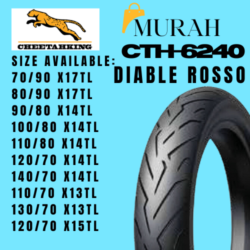 BUNGA PIRELLI DIABLO ROSSO TAYAR CHEETAH KING SIZE 70x90x17 80x90x17 ...