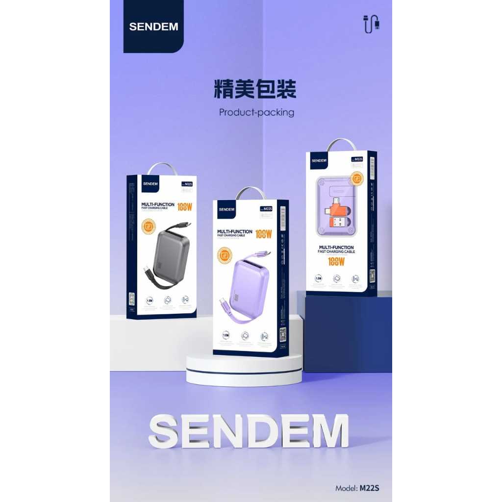 SENDEM M22S 100W Multi-Function Retractable Fast Charging Cable ...