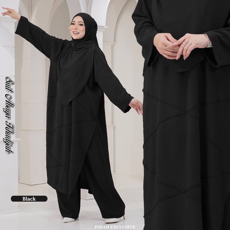 Suit Abaya Khadijah Jubah Seluar Muslimah Labuh Set Baju Dan Seluar ...