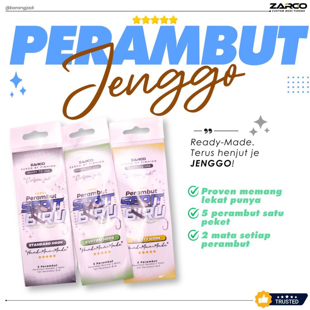 Perambut Udang Galah Sepit Biru Perambut Dua Mata Hook Standard Custom ...