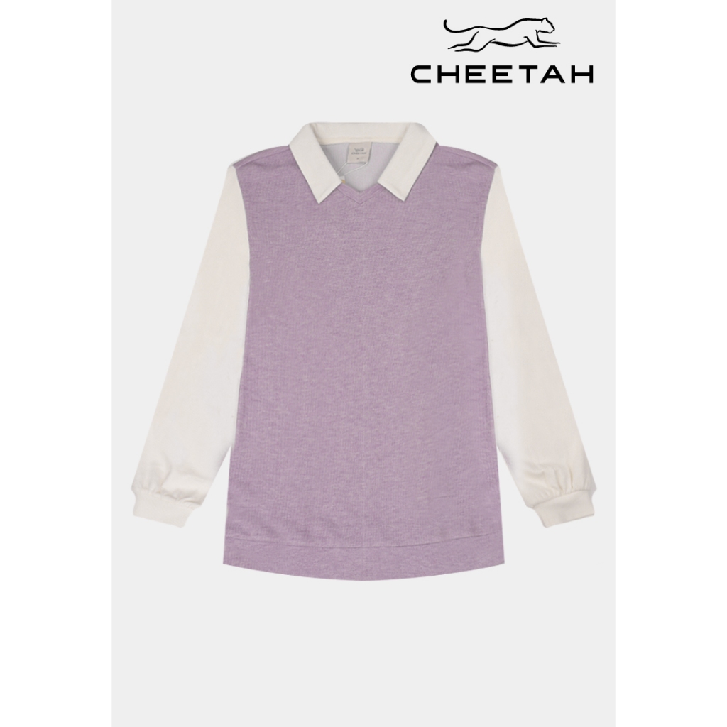 CHEETAH Women Basic Relaxed Fit Fancy Knit Long Sleeves Combine Tunic ...