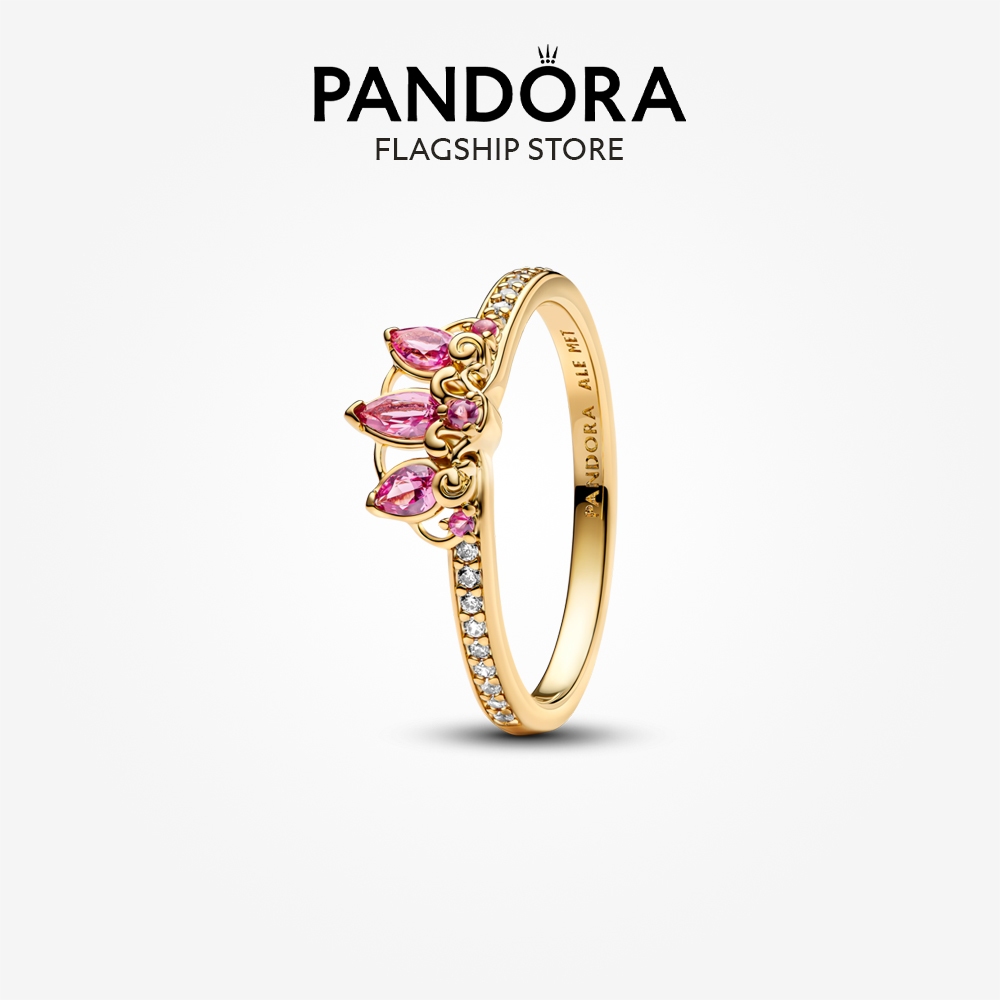 Pandora Disney 14K Gold Plated Princess Rapunzel Tiara Ring | Shopee ...