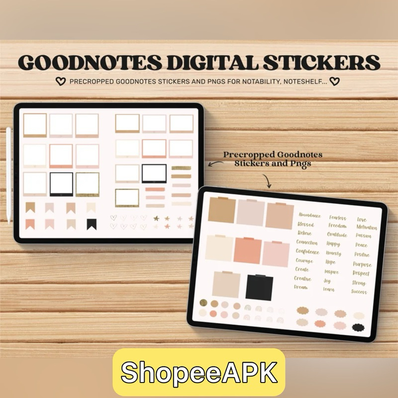Vision Board Digital Stickers | Goodnotes Precropped Stickers | Boho ...