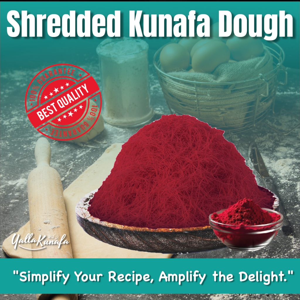 Red Velvet Shredded Kunafa Dough 500g - 1Kg by Yalla Kunafa - Fast ...