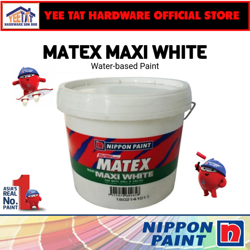 [ NIPPON PAINT ] Matex Maxi White 15245 7L For Interior Wall & Ceiling ...