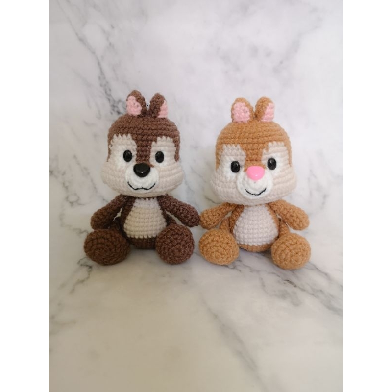 (Custom order) Hand knitted crochet Chip & Dale chipmunks (1 set ...