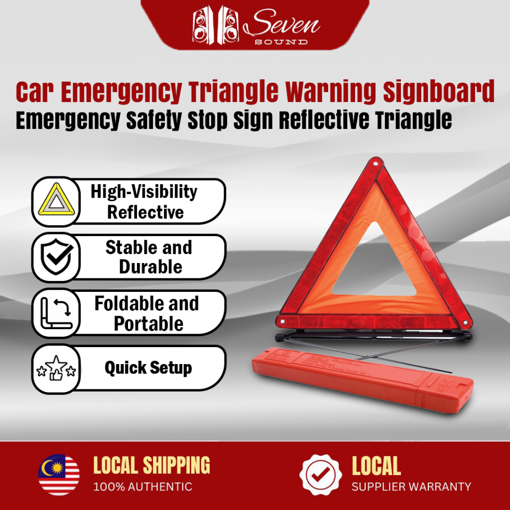 Car Emergency Triangle Warning Signboard Foldable Safety Road Sign ...