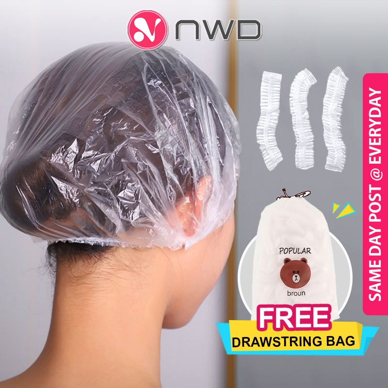 𝗛𝗨𝗠𝗜𝗗𝗜𝗧𝗬 𝗦𝗛𝗘𝗜𝗟𝗗 》 100pcs Disposable Shower Hair Cap Waterproof Bath Hat ...