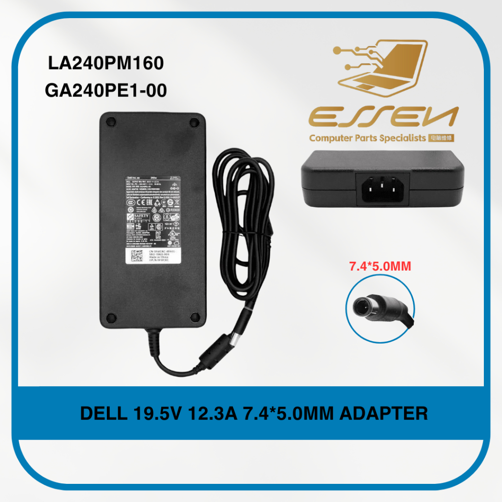 DELL LA240PM160 GA240PE1-00 19.5V 12.3A 7.4*5.0MM For Alienware Precision Latitude XPS ADAPTER ...