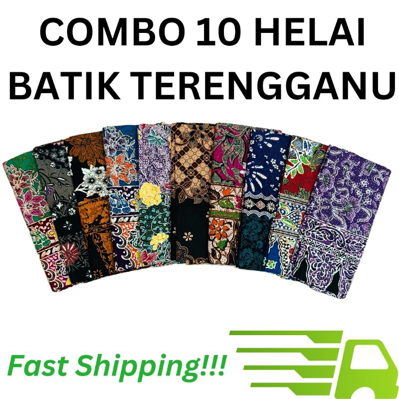 COMBO 10 HELAI KAIN BATIK TERENGGANU 💯 ASLI TERENGGANU 🔥 | Shopee Malaysia