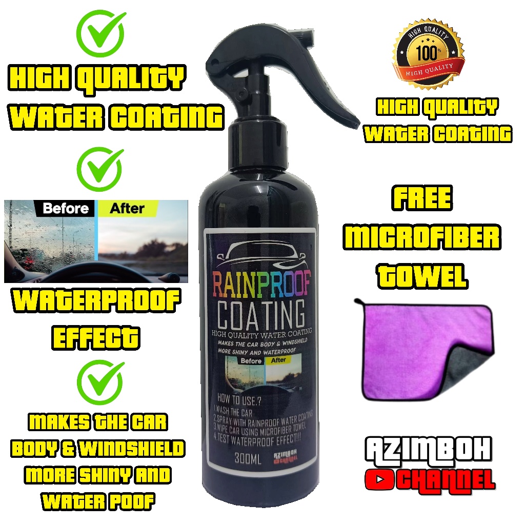 Rainproof Coating - Waterproof Effect - Car Body & Windshield (SPRAY ...