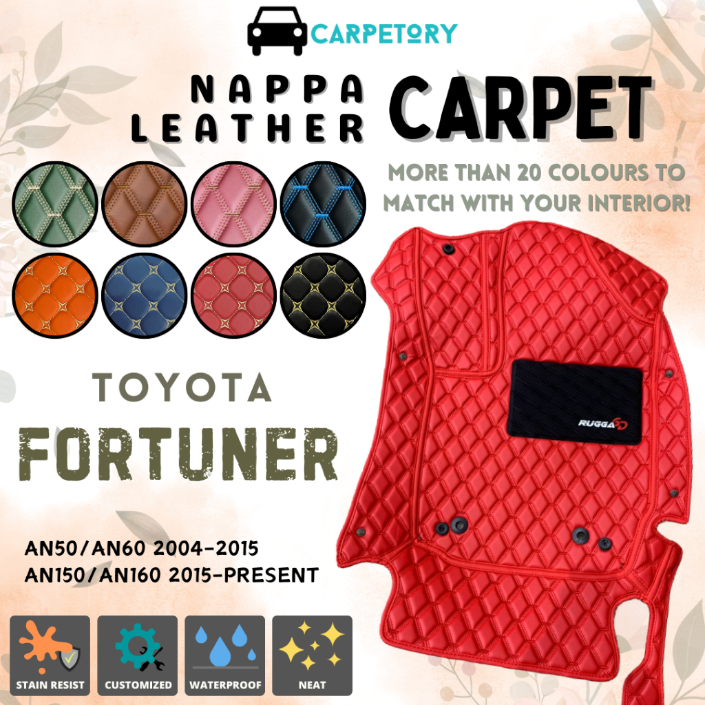 TOYOTA FORTUNER AN50 AN60 AN150 AN160 5D 6D Car Floor Rear Mat Liner ...