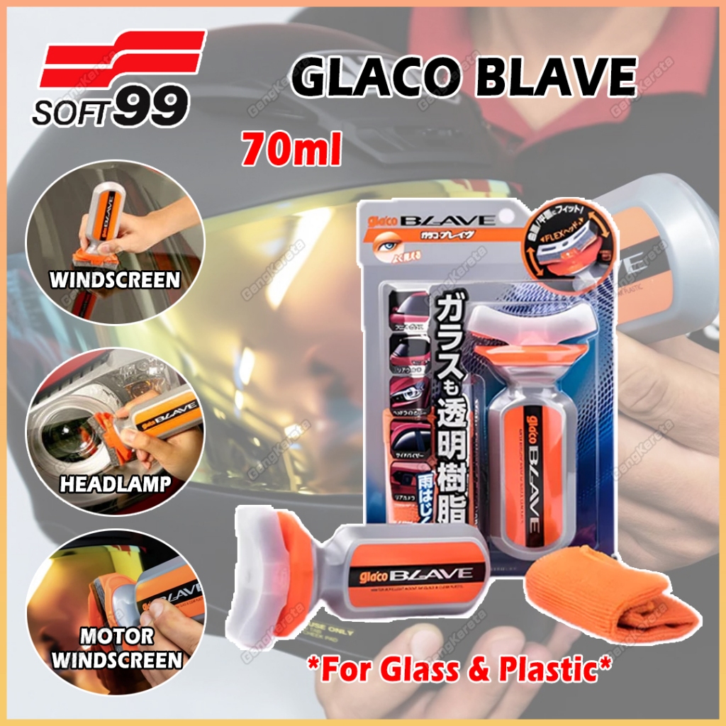 Soft 99 Glaco Blave Water Repellent Agent 70ml For Mirror Glass & Clear Plastic Headlamp Helmet ...
