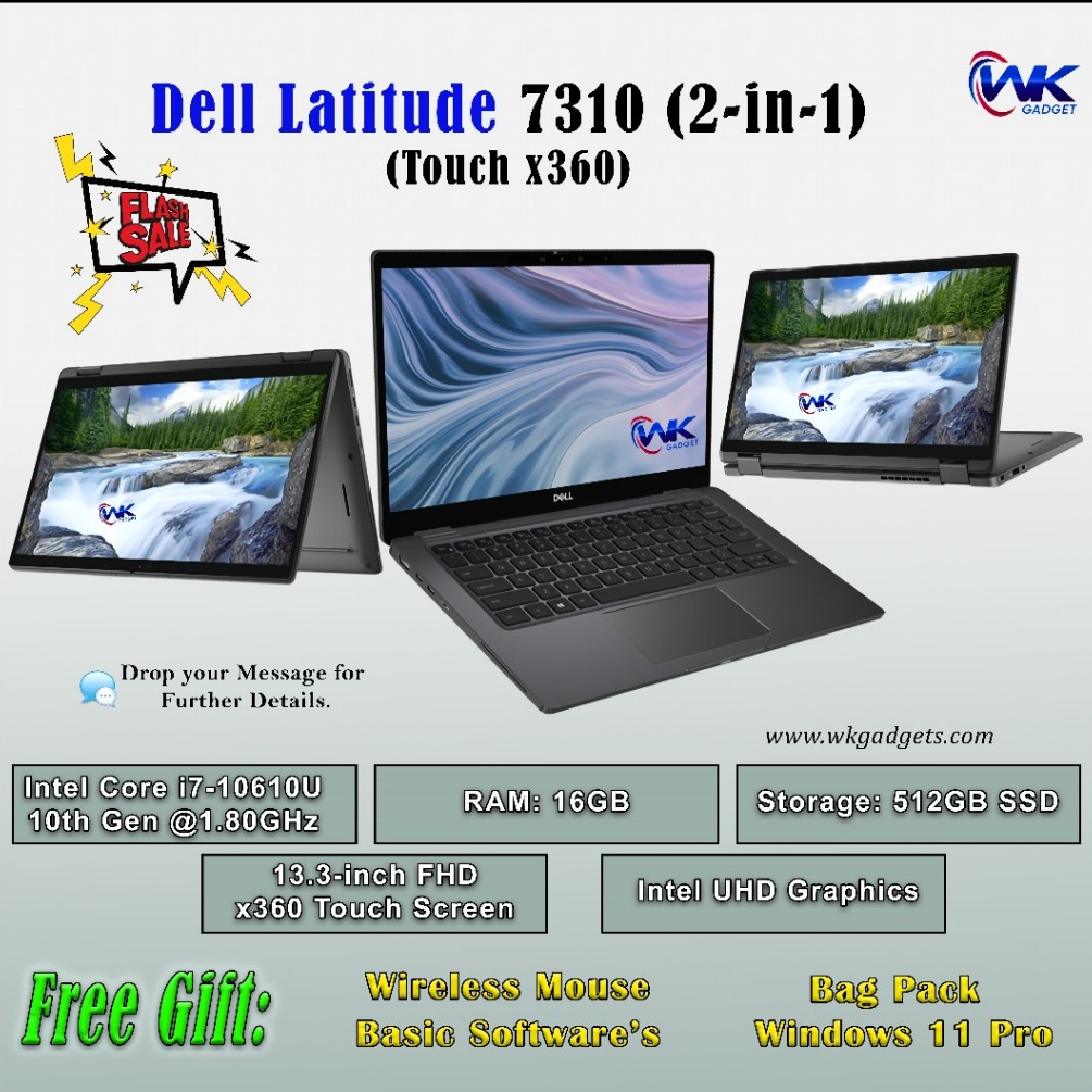 DELL latitude 7310 (2-in-1) | Core i7-10th Gen | 13.3" FHD x360 Touch ...
