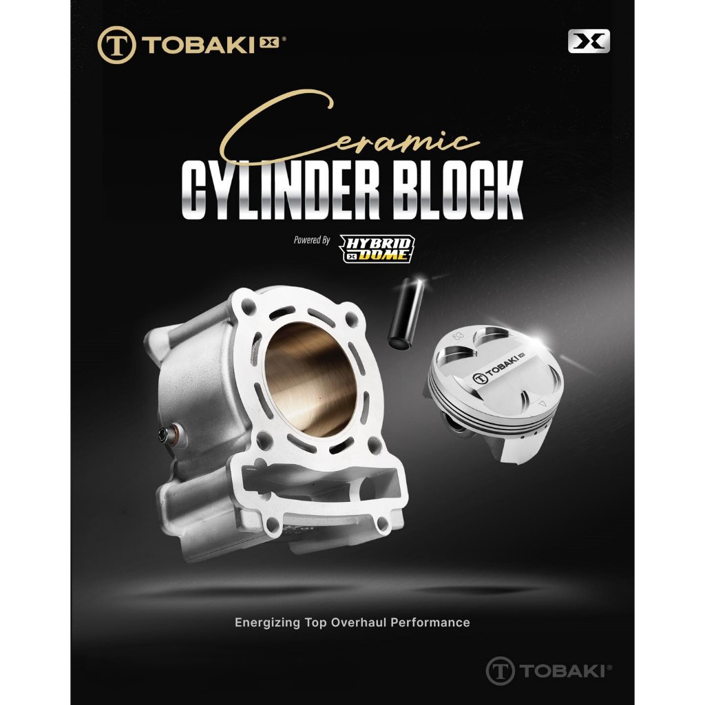 TOBAKI RACING CERAMIC CYLINDER BLOCK WITH HYBRID DOME FORGED PISTON ...