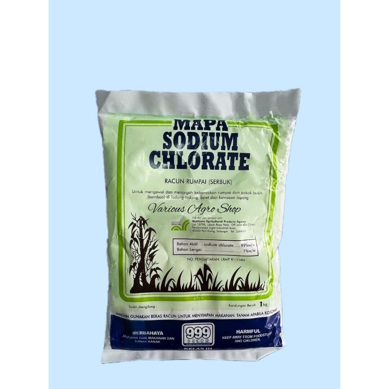 1KG MAPA SODIUM CHLORATE Sodium Chlorate 99% w/w Racun Kelas 3 | Shopee ...