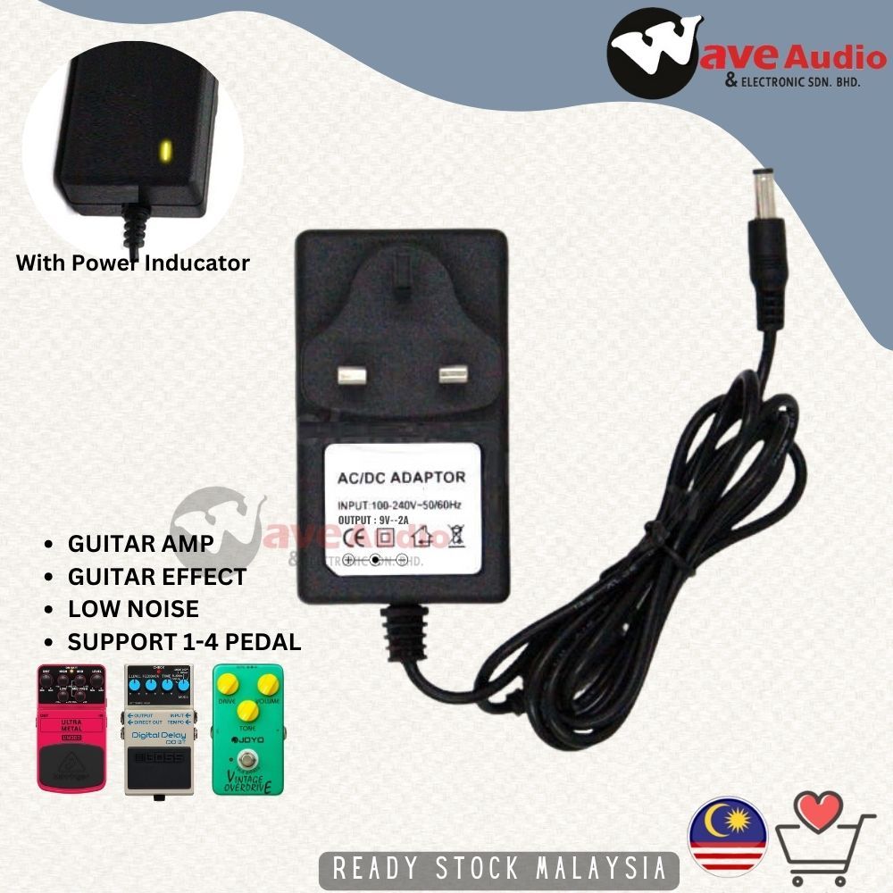 Power Supply Adapter Guitar Effect Pedal 9V 2A AC/DC For Joyo/Boss/Nux ...