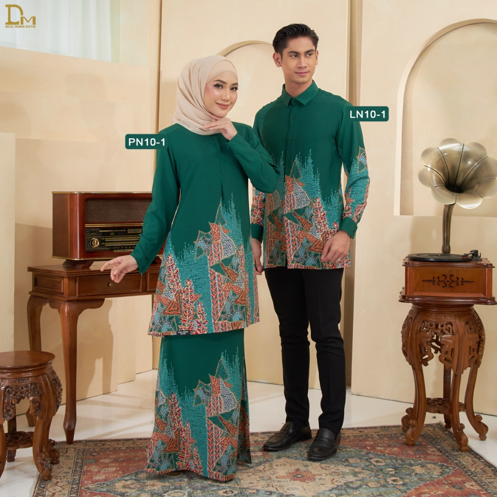 Desa Murni Batik - Baju Sedondon Kurung Batik Alana & Kemeja Batik DM 7 ...