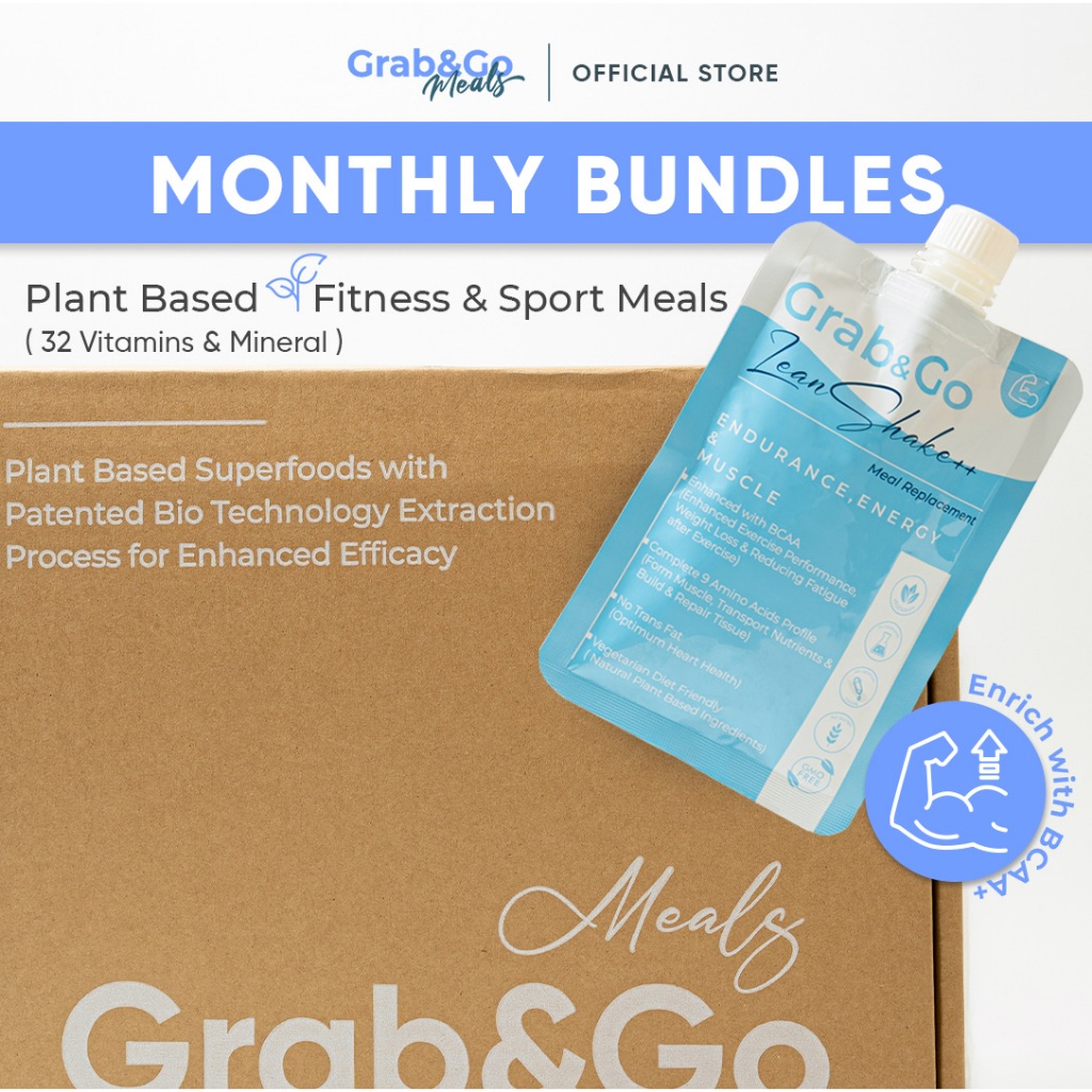 [Monthly Bundle] Grab&Go Lean Shake BCAA Fitness Meal 20.8g High Protein | Vegetarian Friendly ...