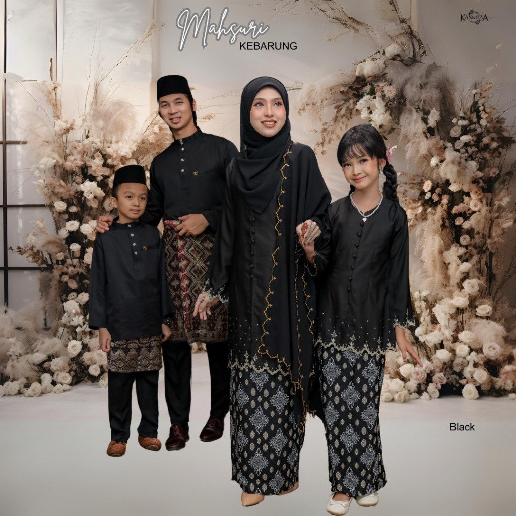 BAJU KEBARUNG MAHSURI BY KASMIZA BLACK BAJU RAYA 2025 | Shopee Malaysia