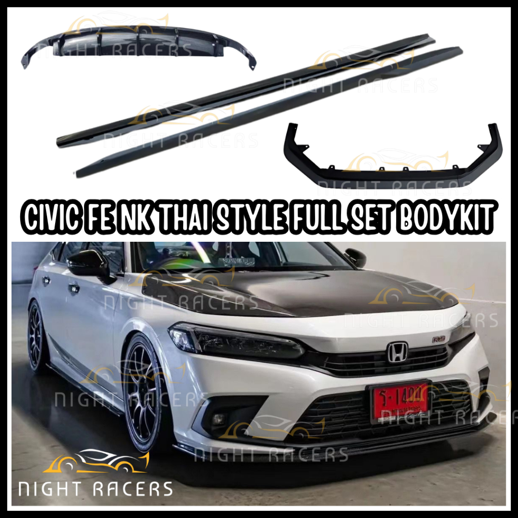 HONDA CIVIC FE NK THAILAND FULL SET BODYKIT FRONT LIPS FRONT DIFFUSER ...
